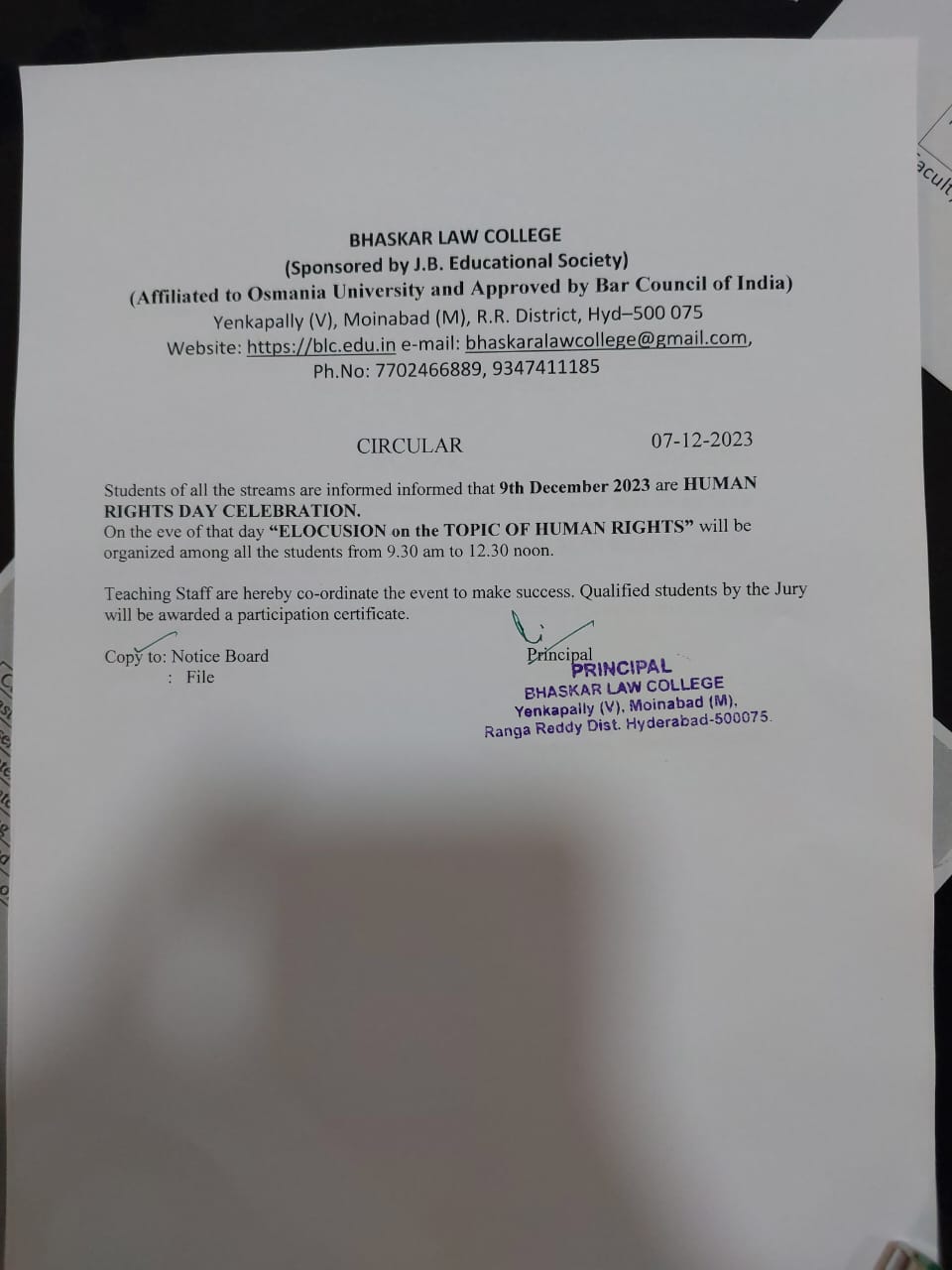 Welcome to Bhaskar Law College